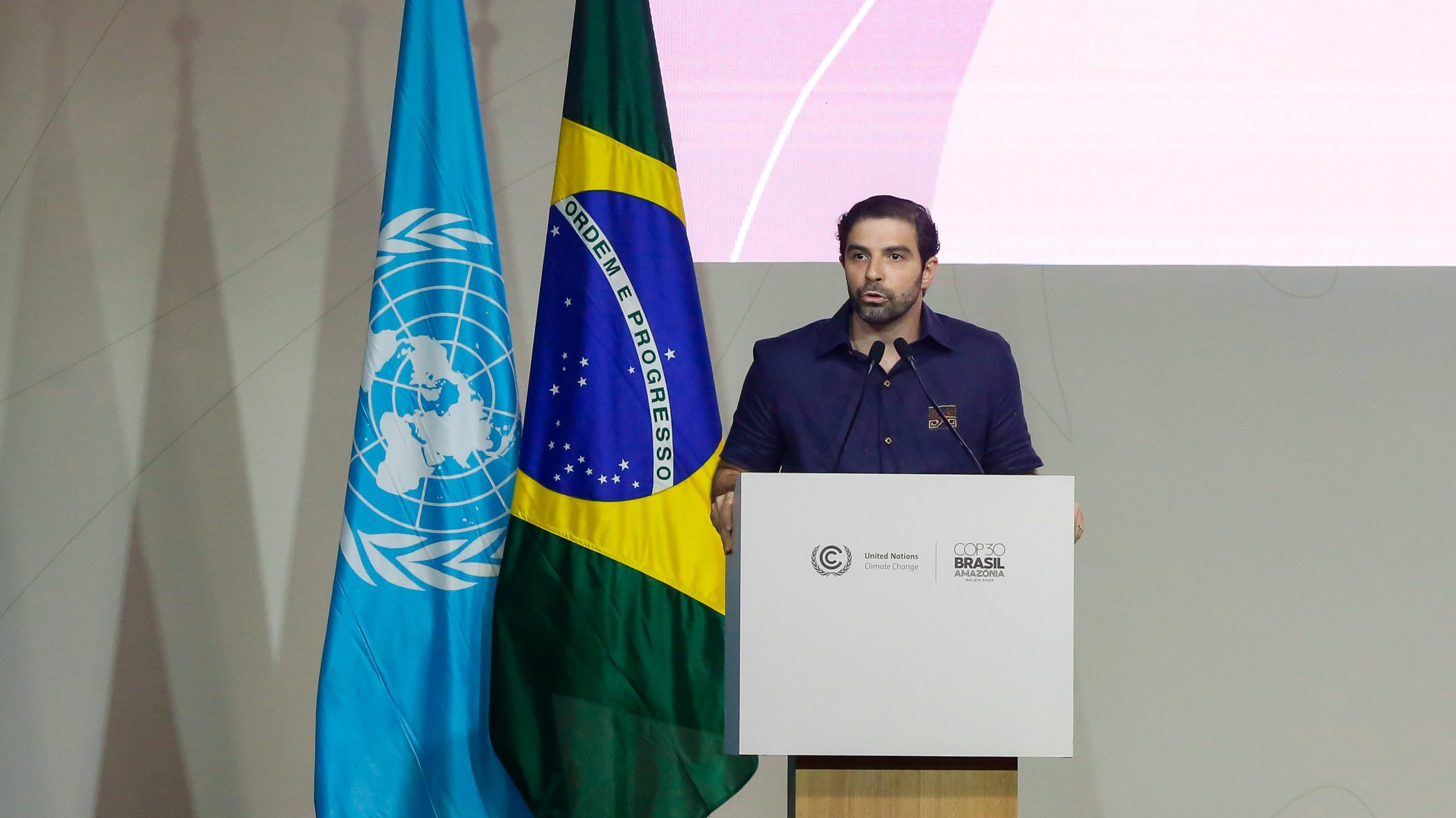 Igor Normando, Mayor of Belém, Brazil speaking at the High-Level ...