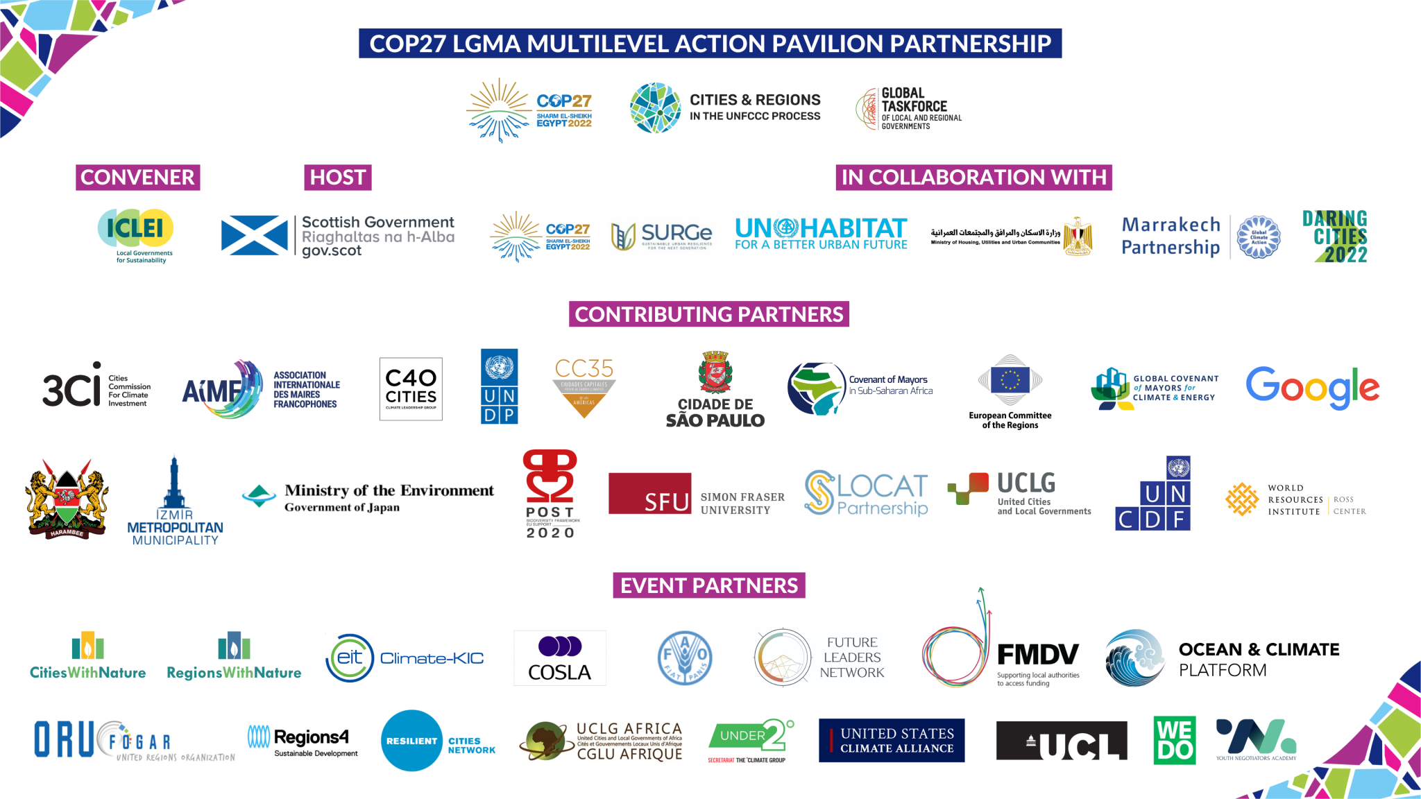 The LGMA Multilevel Action Pavilion at COP27 – Home to the Local ...